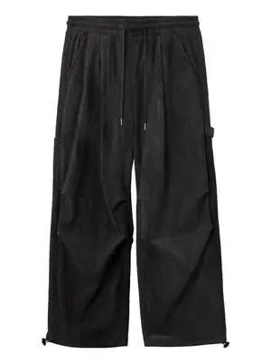 FIVE CM Pleated Corduroy Wide Leg Trousers - Grey