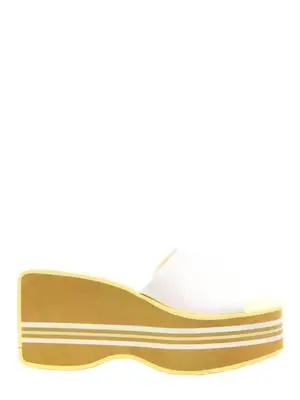 Chloé Open Toe Wedge Mules - White