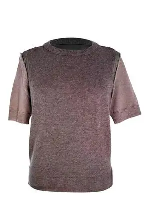 LANVIN Short-sleeve Knitted Top - Brown
