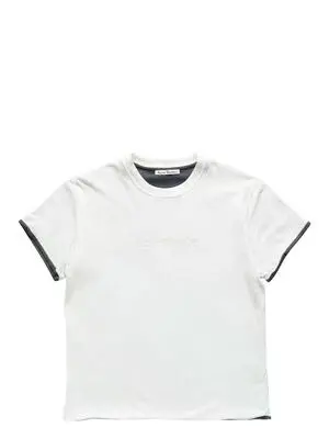 Acne Studios Acne Studios Logo Embroidered Contrast Trim T-Shirt White