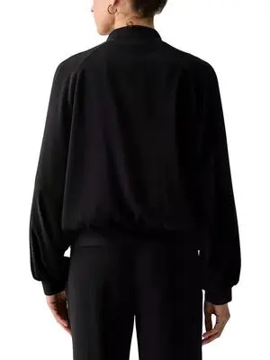 Armani Exchange Logo-embroidered Bomber Jacket - Black