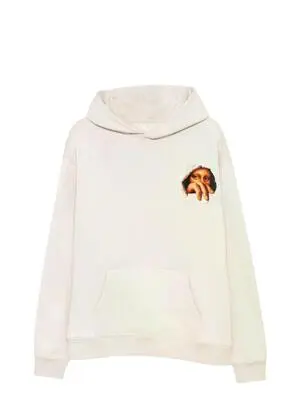 MELT Graphic-print Pouch-pocket Hoodie - Neutrals