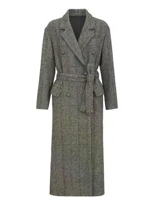 BRUNELLO CUCINELLI Check-pattern Double-breasted Coat
