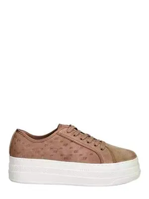 Armani Exchange Monogram-debossed Flatform Sneakers - Brown