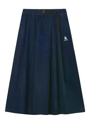 FINGERCROXX Logo-embroidered Buckled A-line Skirt - Blue