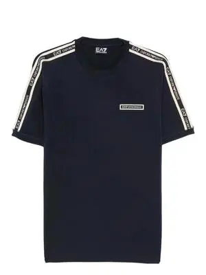 EA7 Logo Series Tape-detail T-shirt - Blue
