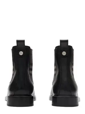 Burberry Leather Pembroke Boots - Black