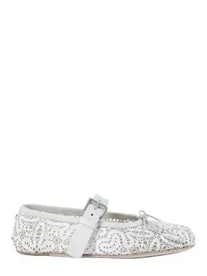 ANN DEMEULEMEESTER Ann Demeulemeester Zoey Lace-Effect Ballet Flats White