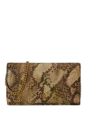 RALPH LAUREN Medium Adair Ii Snakeskin-effect Logo-plaque Belt Bag