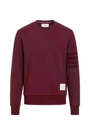 Thom Browne 4-bar Crew-neck Cotton Sweatshirt - Red