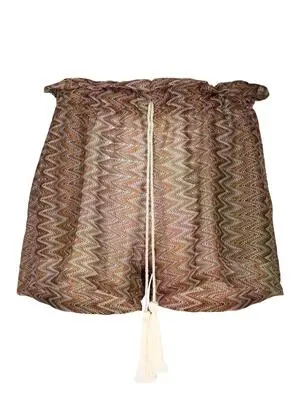 PALMACEA Nair Zigzag-knit Tassel-detail Shorts