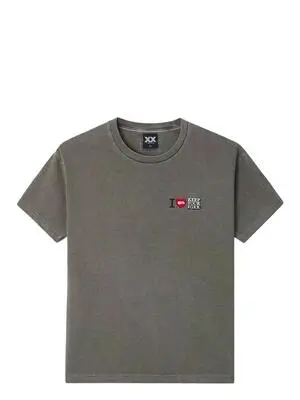 FINGERCROXX Logo-embroidered Cotton T-shirt - Grey