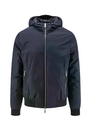 MOORER Zip-up Hooded Jacket - Blue