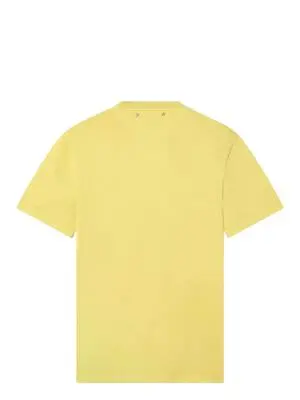 GOLDEN GOOSE Journey Garment-dyed T-shirt Regular Gauze Cotton Jersey With Print - Yellow