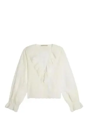 Vanessa Bruno Helea Ruffled-collar Embroidered Blouse - Neutrals