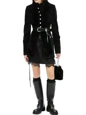 ANN DEMEULEMEESTER Armida Ruffle-collar Mini Dress - Black