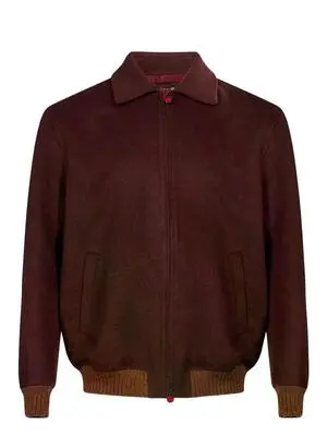 Kiton Ribbed-trim Zip-up Jacket - Red