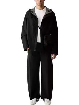 Adidas Hooded Jacket With Logo Print - Black
