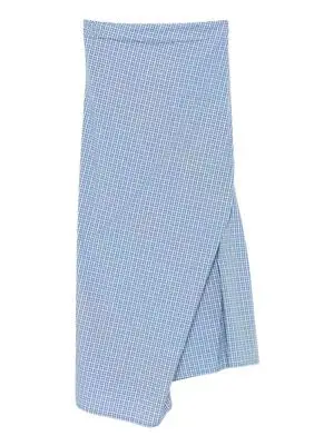 6397 6397 Gingham Check Asymmetric Wrap Skirt