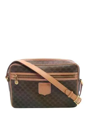 Celine 2014 Macadam Coated Canvas Crossbody Bag - Brown