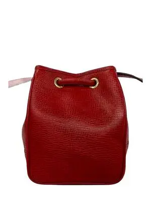 Dior 20th Century Leather Bucket Bag - Red