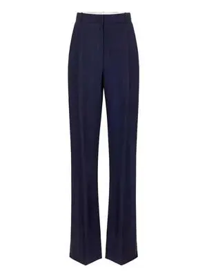 Elisabetta Franchi Pinstriped Trousers In Cool Wool Fabric - Blue