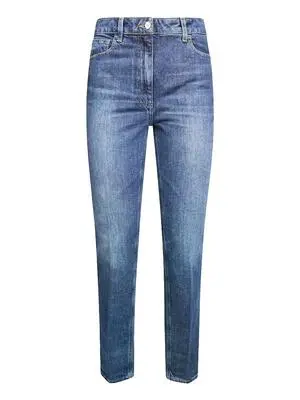 Elisabetta Franchi Logo Patch Straight-leg Jeans - Blue