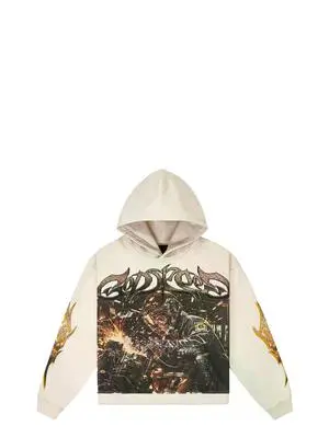 GODSPEED Graphic-print Long-sleeve Hoodie - Neutrals