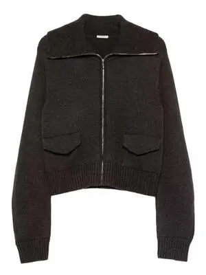 LAMRONS LAMRONS Flap-Pocket Zip-Up Cardigan