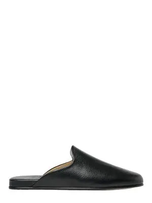 SCAROSSO Atlas Travel Leather Slippers - Black