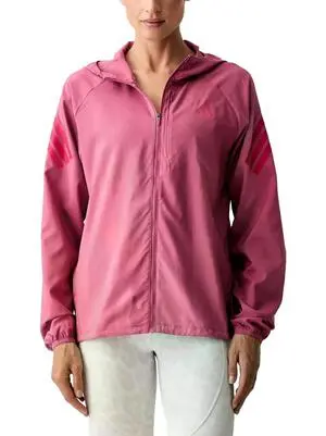 Adidas Hooded Logo-print Jacket - Pink