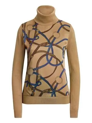 Ralph Lauren Belt Print Roll-neck Sweater - Brown