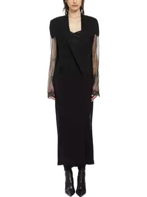 YEHUAFAN Long-slevee V-neck Coat
