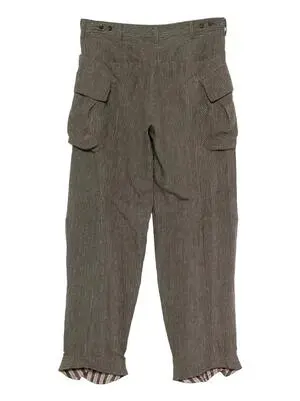 ZIGGY CHEN Striped Cargo Pants - Grey