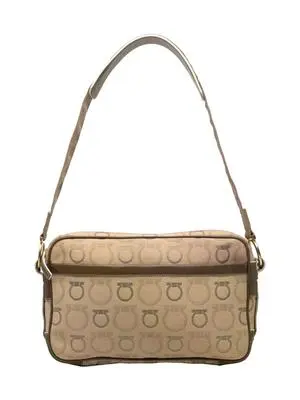 FERRAGAMO 2010-2026 Gancini Canvas Shoulder Bag - Neutrals