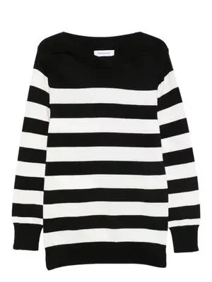 KIKO KOSTADINOV Horizontal-stripe Boat-neck Sweater - Black