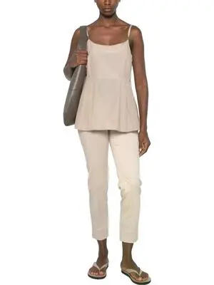 Peserico Pleated Spaghetti Strap Top - Neutrals