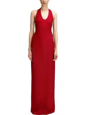 THE ARKOW Cara Halterneck Maxi Dress - Red