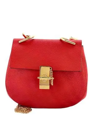 Chloé Chloé Drew Leather Small Crossbody Bag Red