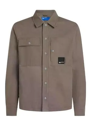 Karl Lagerfeld Logo-patch Shirt Jacket - Brown