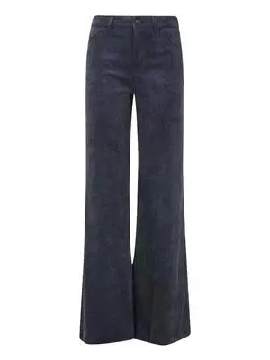 ERMANNO FIRENZE Glitter-detail Corduroy Flared Trousers - Blue