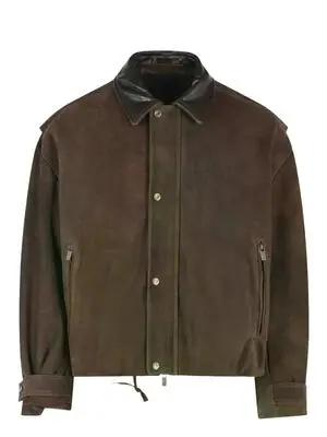 SALVATORE SANTORO Oversized Leather Jacket - Brown