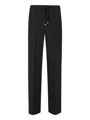 ERMANNO FIRENZE Drawstring Straight-leg Trousers - Black