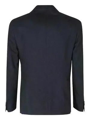 L.B.M. Herringbone-pattern Single-breasted Blazer - Blue