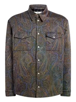 ETRO Cotton-blend Jacquard Overshirt With Paisley Motif
