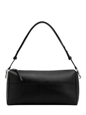 AMI Paris Cow Leather Zipped Bag - Black