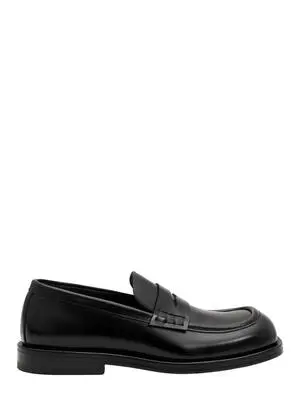 AMI Paris Cow Leather Loafers With Decorative Studs - Black