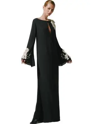BAOBAB Kemet Maxi Dress With Embellished Bell Sleeves - Noir