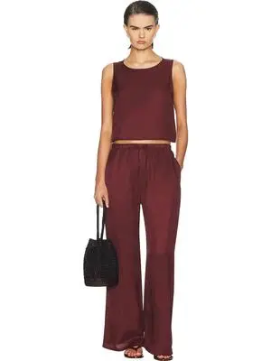 LESET LESET Daniel Crop Sleeveless Crew Neck Top Pinot