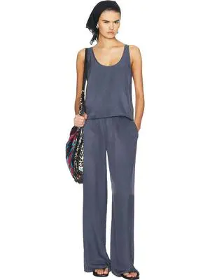 LESET Kim Scoop Tank Top - Denim